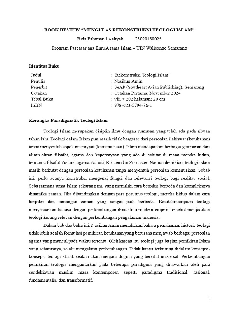 Rida Fahima Book Review | PDF