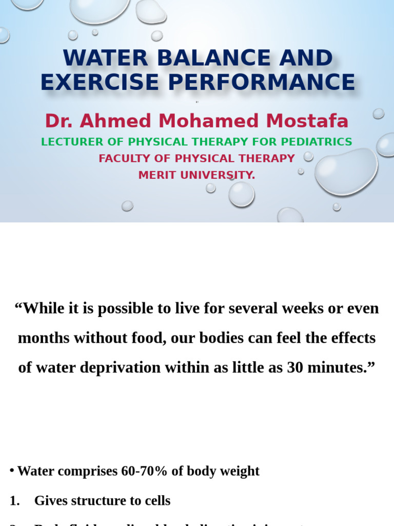 Water Balance Impact on Exercise Performance | PDF | Perspiration ...