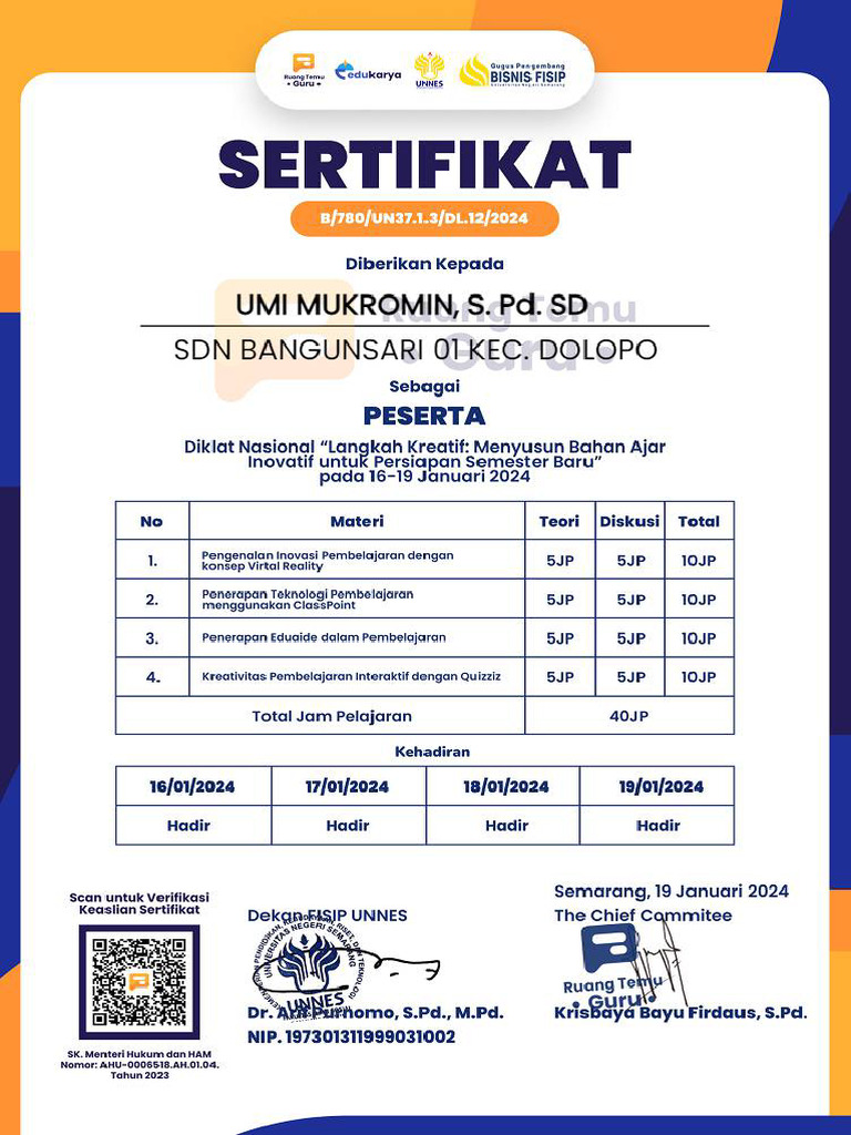 Serti UMI MUKROMIN, Jan 24 Luar | PDF