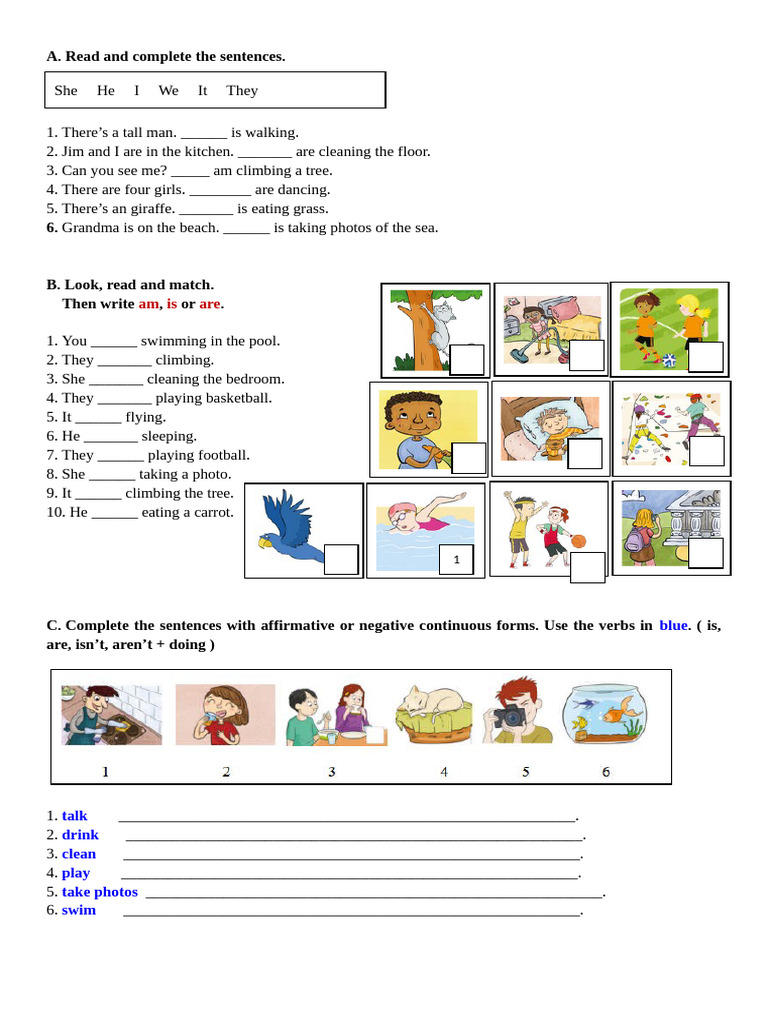 PU0 U8现在进行时语法练习一 | PDF