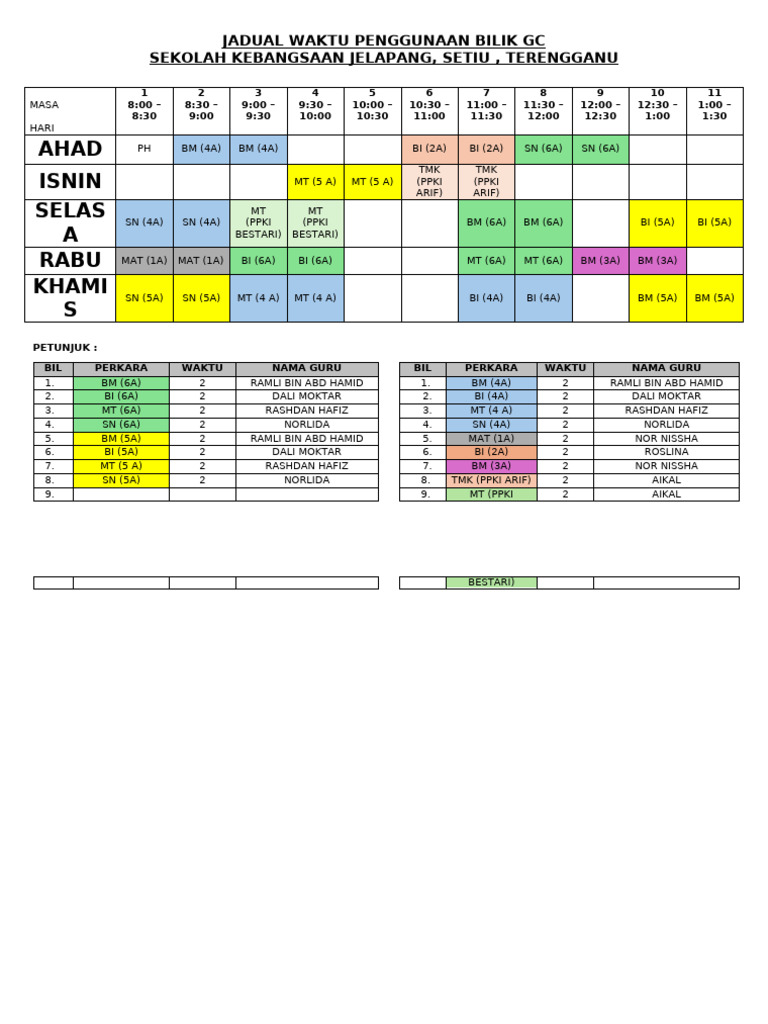 Jadual Waktu | PDF