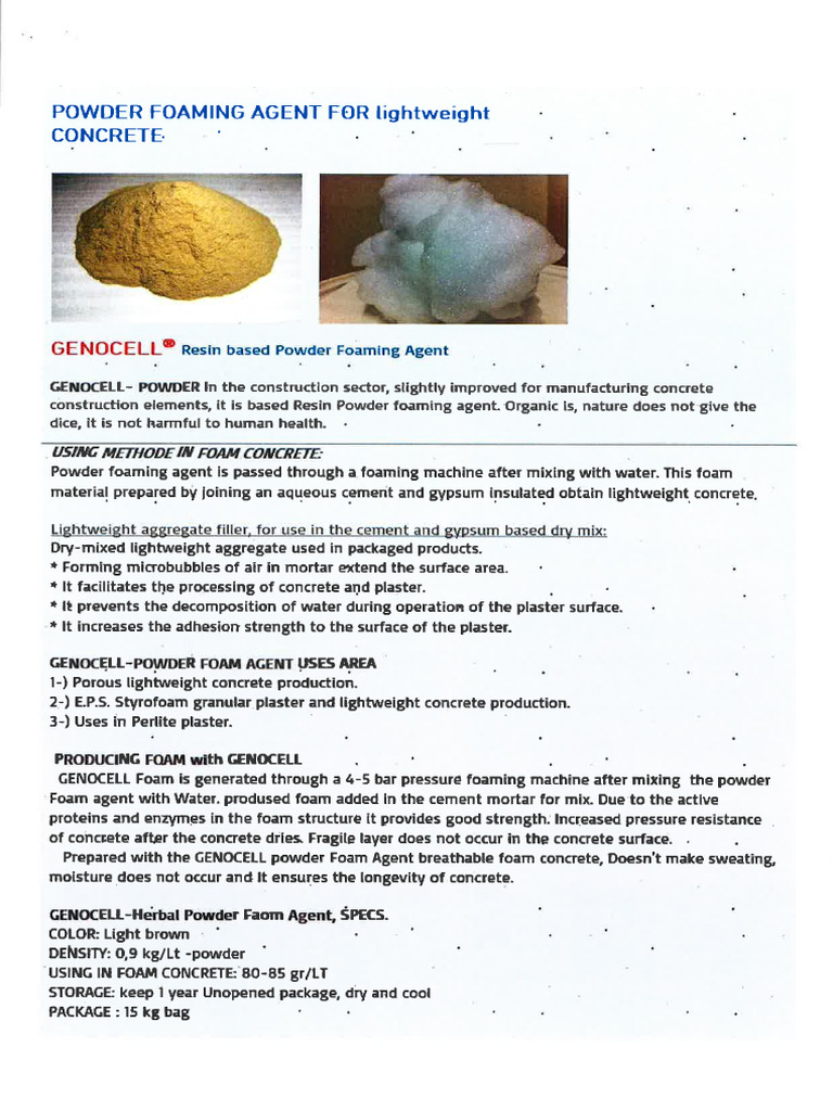 Powder Foam Agent and Mix | PDF