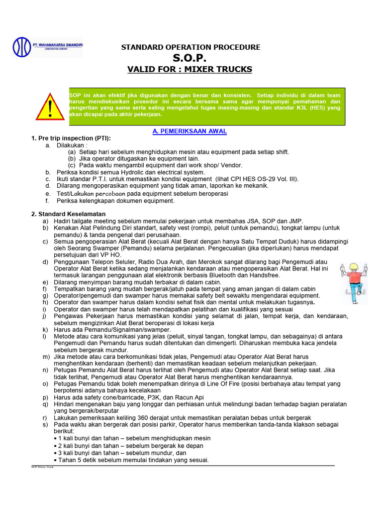 Sop-Mixer Truck | PDF