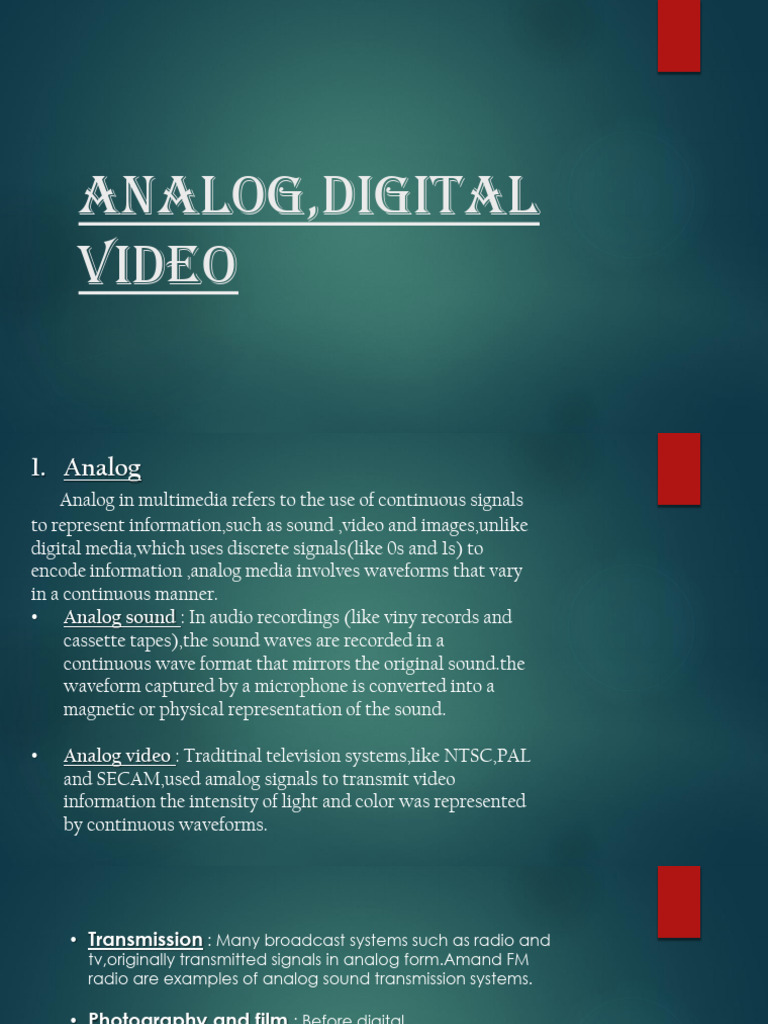 ANALOG,digital video | PDF | Video | Digital Video