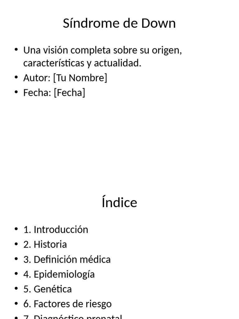 Sindrome de Down Presentacion | PDF | Síndrome de Down | Causas de la ... Sindrome de Down Presentacion | PDF | Síndrome de Down | Causas de la ...