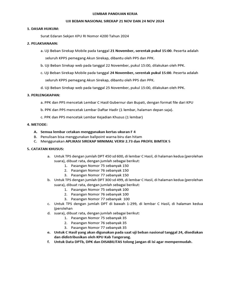 Panduan Uji Beban Sirekap 2024 | PDF