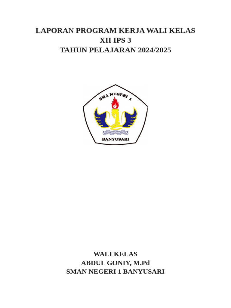 Program Kerja Wali Kelas | PDF