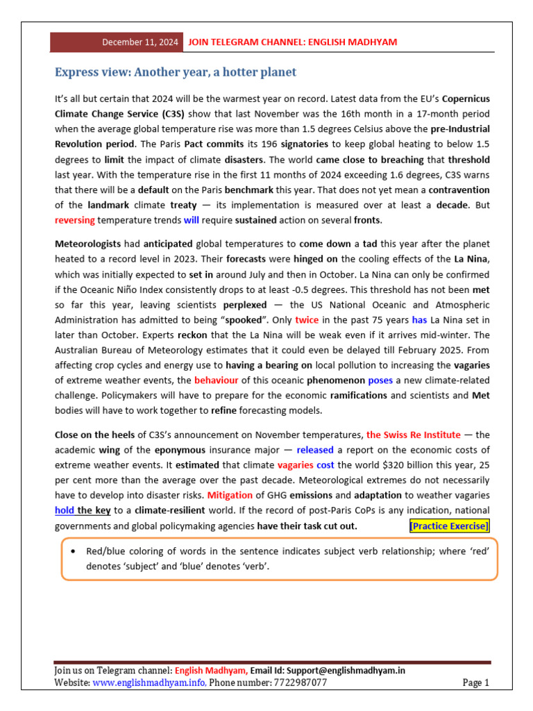 Another Year, A Hotter Planet | PDF | Climate Change | Climate
