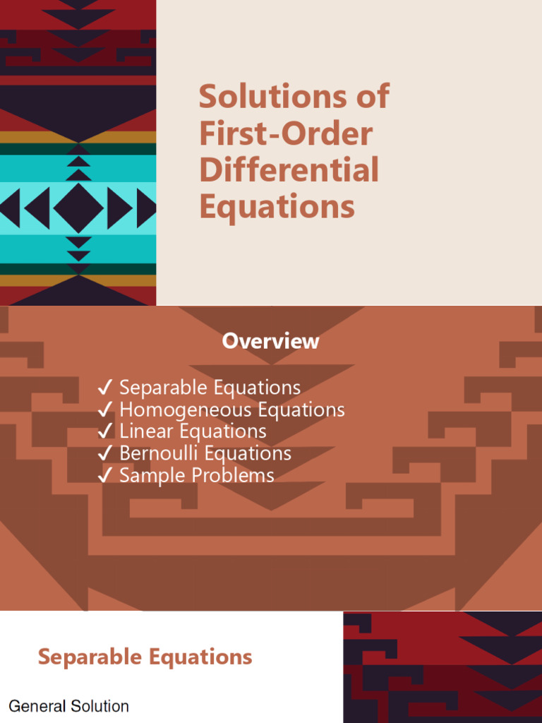 Solutions of First Order DE | PDF