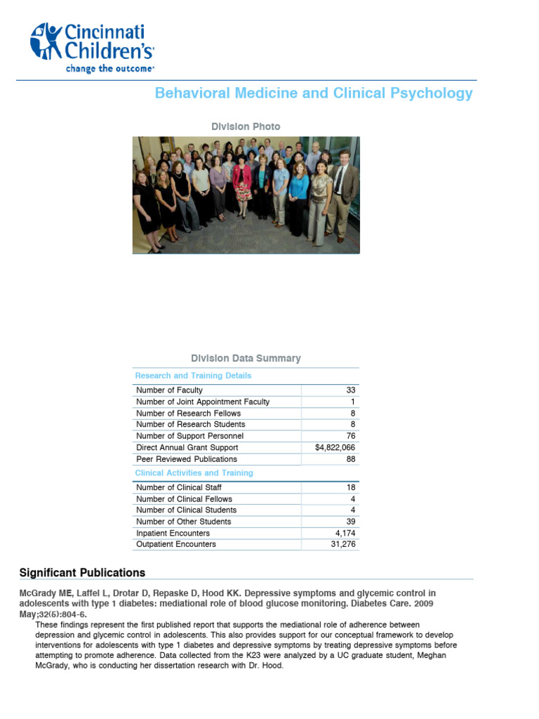 Behavioral Medicine and Clinical Psychol | PDF | Chronic Condition ...
