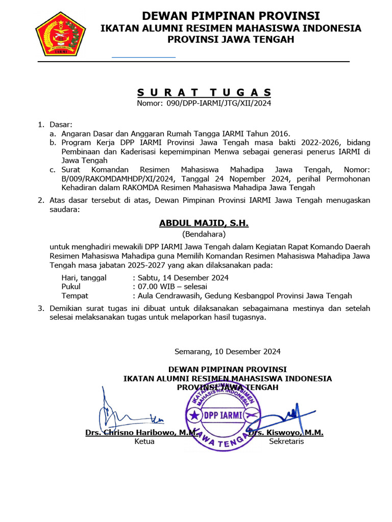 90 Surat Tugas Wakil DPP | PDF