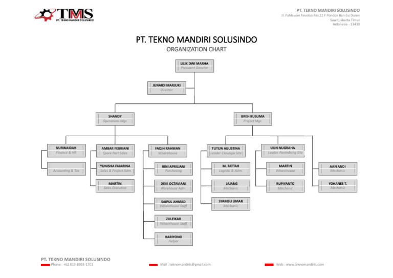 Organization Chart - TMS | PDF | Logistics | Inventory