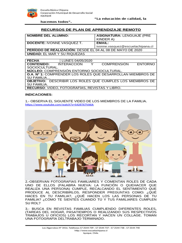 ACTIVIDADES DE TRABAJO PARA PRE KINDER DEL LIBRO NT1 2020 | PDF ...