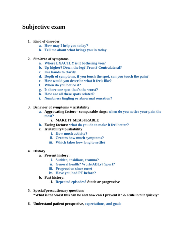 Subjective Exam | PDF