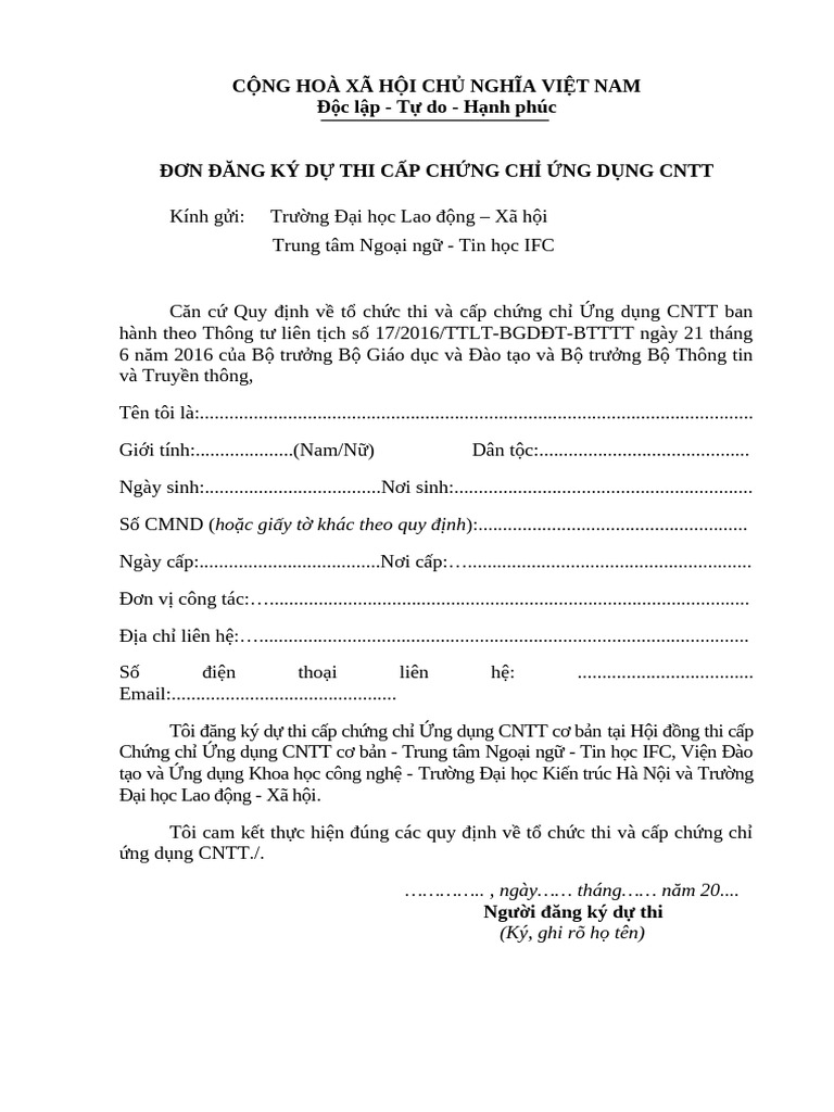 Mau Don Dang Ky | PDF