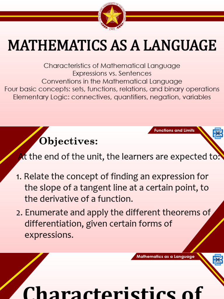 GEED 004 02 Mathematics As A Language | PDF | Mathematics | Derivative