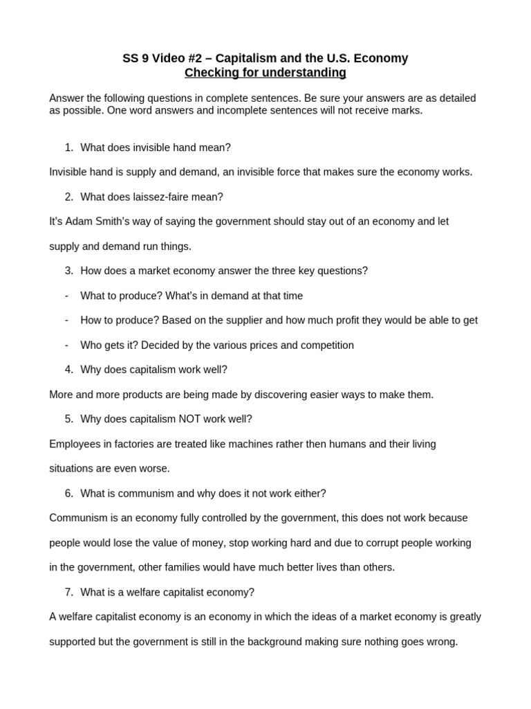 Chapter 6 - Capitalism & The U.S.a Economy | PDF