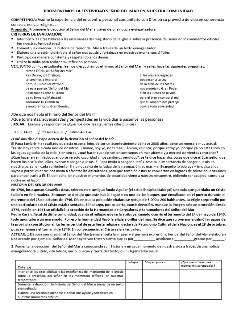 FICHA 7ma Unidad Act 2 de 4° Sec | PDF | Cristo (título)