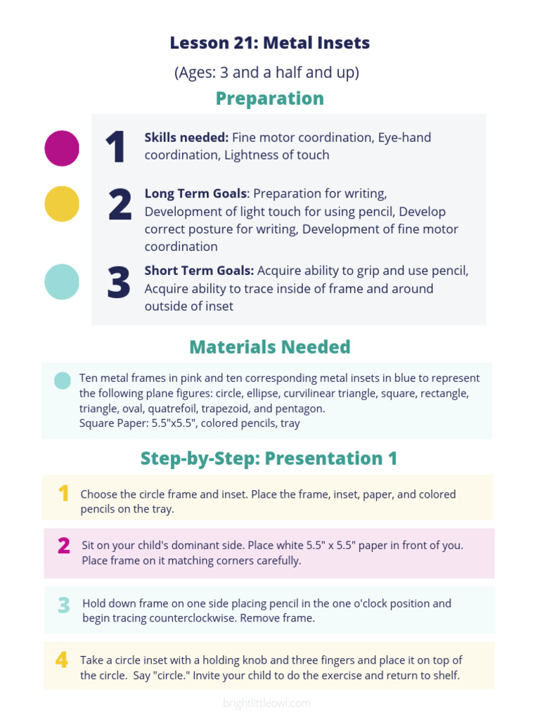 Lesson 21 Metal Insets | PDF | Shape | Elementary Geometry