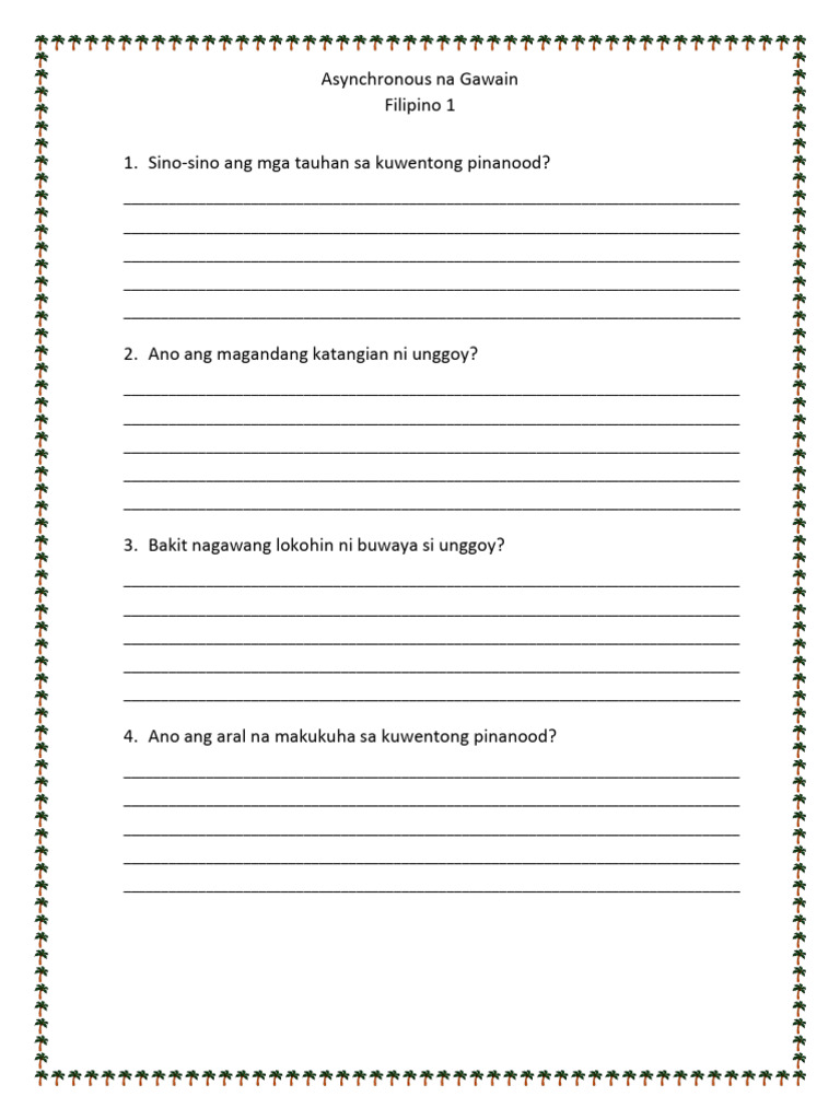 Asynchronous Na Gawain Filipino 1 | PDF