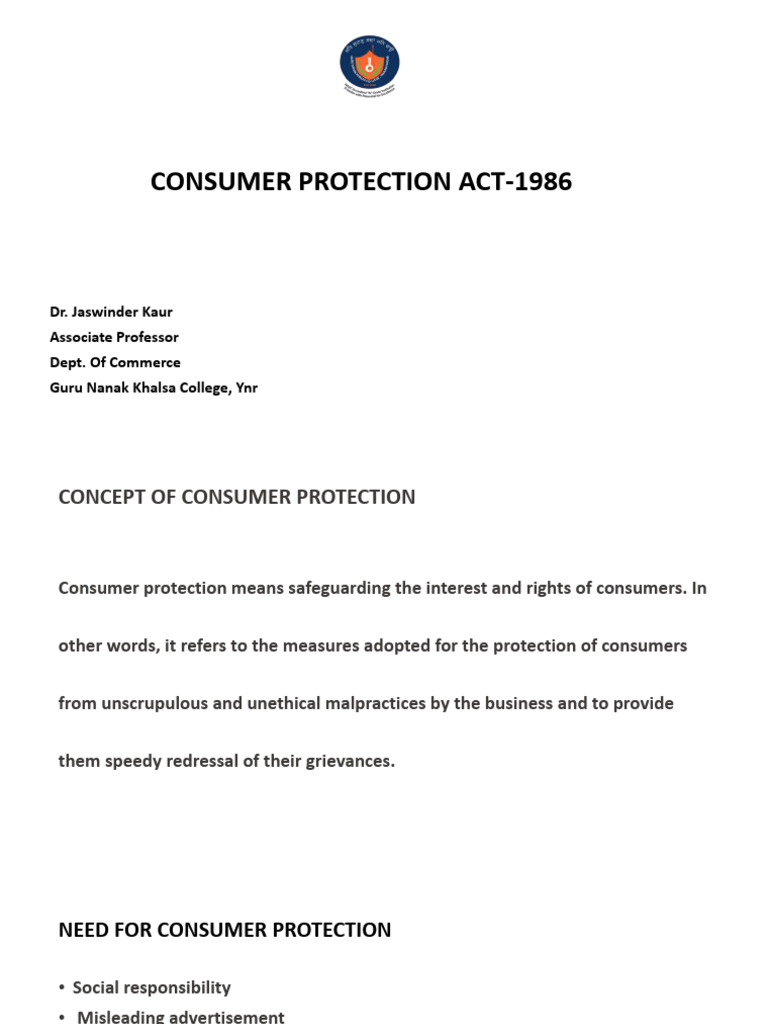Consumer Protection Act 1986 | PDF | Consumer Protection | Complaint