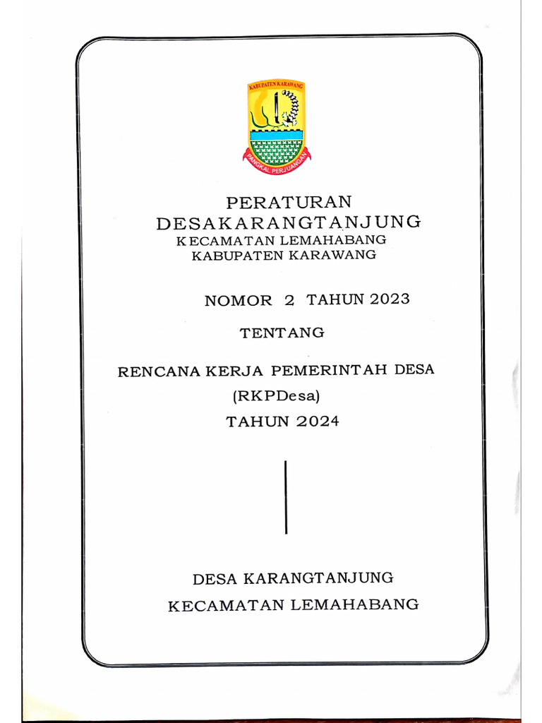 Perdes No. 2 Th. 2023 Tentang RKPDes T.a 2024 | PDF