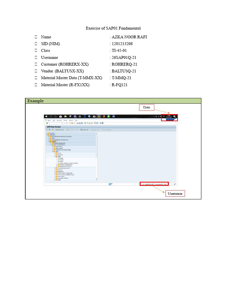 EXERCISE SAP01 - UNIT-5 (Part 1) - AZKA NOOR RAFI - 1201213208 | PDF