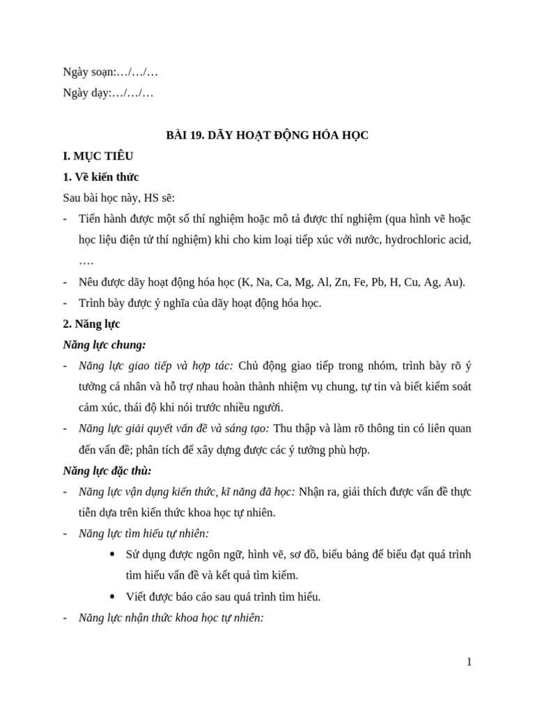 b19 Dayhoatdong Hoa9 KNTT | PDF