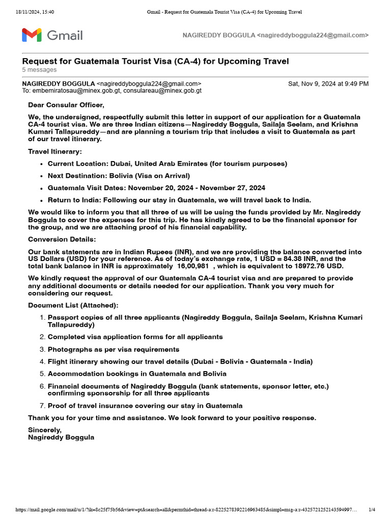 Guatemala Tourist Visa Application CA-4 | PDF | Travel Visa