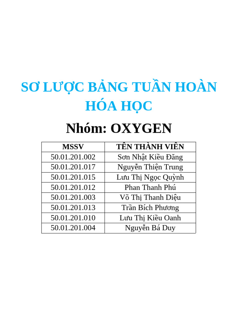 Bài thuyết trình - OXYGEN | PDF