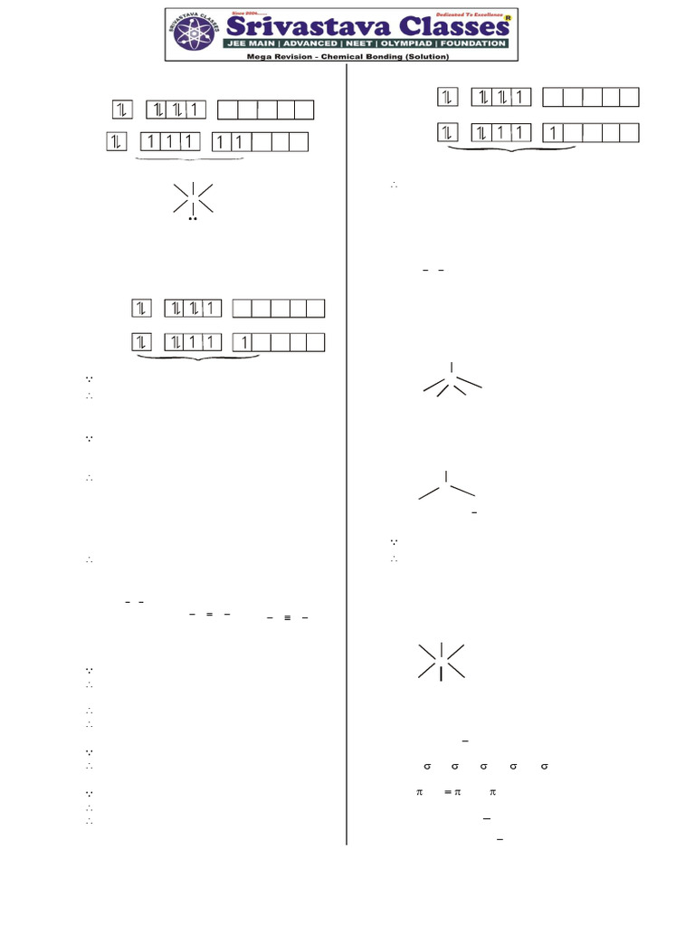 (Chemical Bonding) Solutions | PDF | Valence (Chemistry) | Chemical Bond