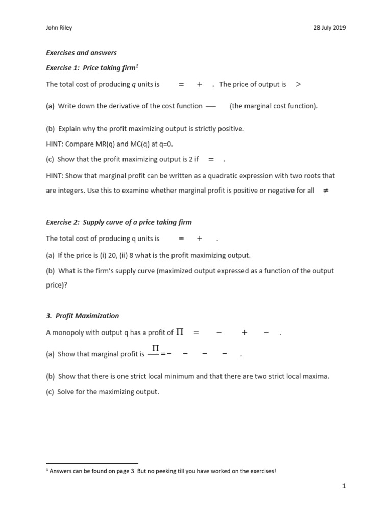 01_c_Module1-Exercises | PDF | Profit (Economics) | Business Economics