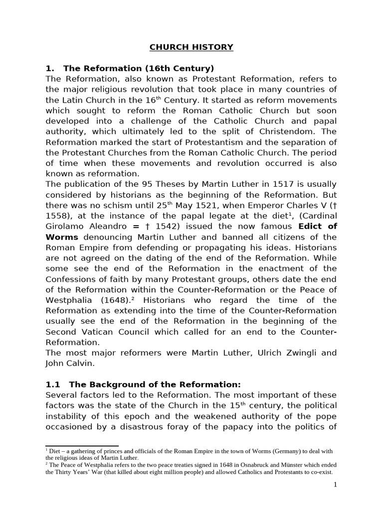 2. The Reformation | PDF | Martin Luther | Pope