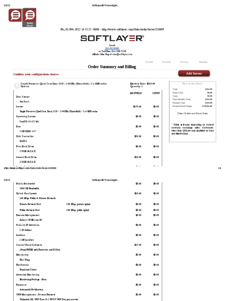 SoftLayer® Technologies | PDF | Communication | Computing