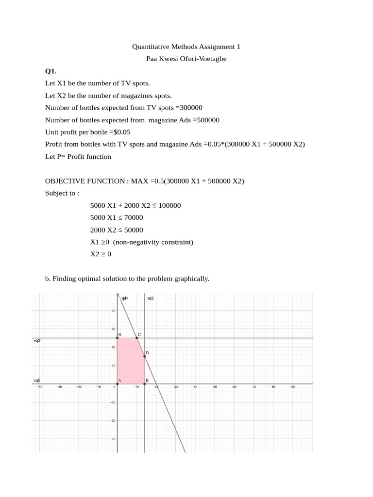 Quantitative Methods Assigment 1 Document | PDF