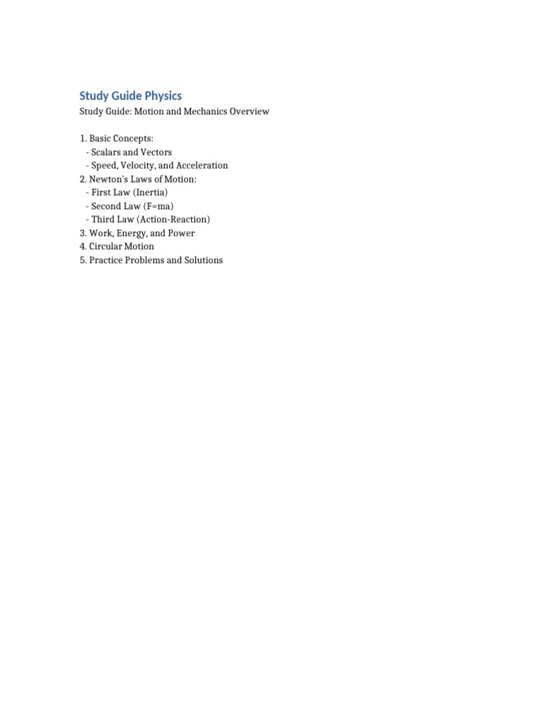 Study Guide Physics | PDF