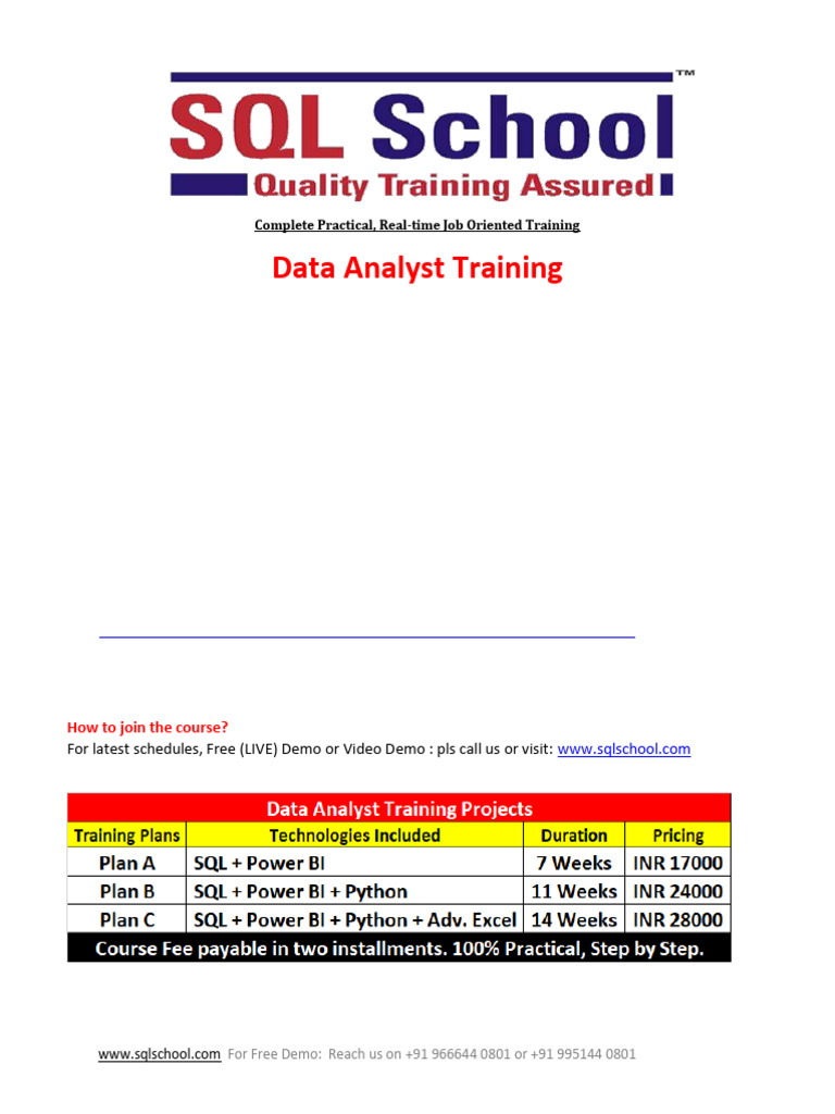 Data-Analyst-Training | PDF | Microsoft Sql Server | Python (Programming Language)