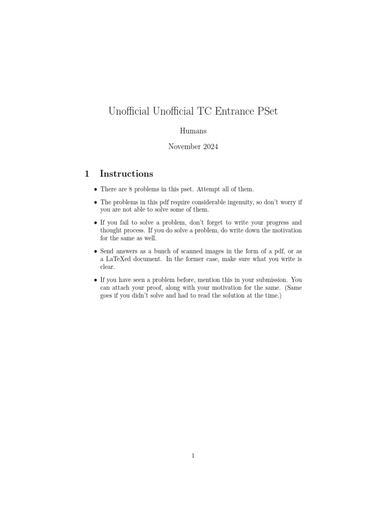 Unofficial^2TC PSet | PDF | Polynomial | Circle