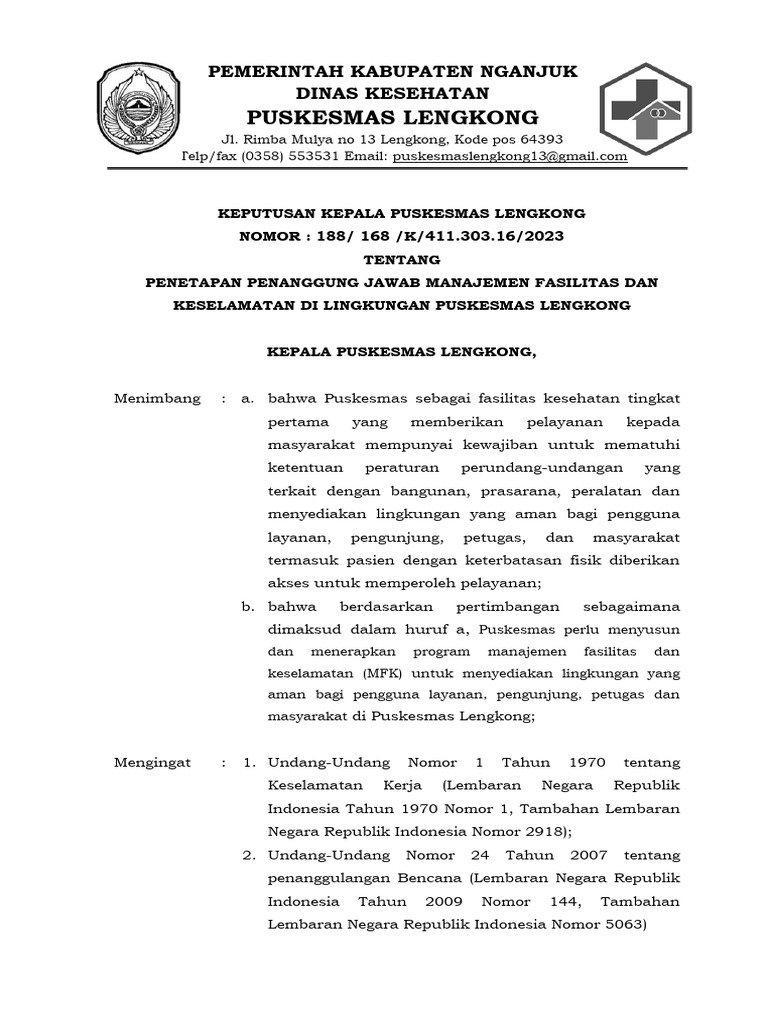 1.4.1.1 A SK Penanggung Jawab MFK | PDF