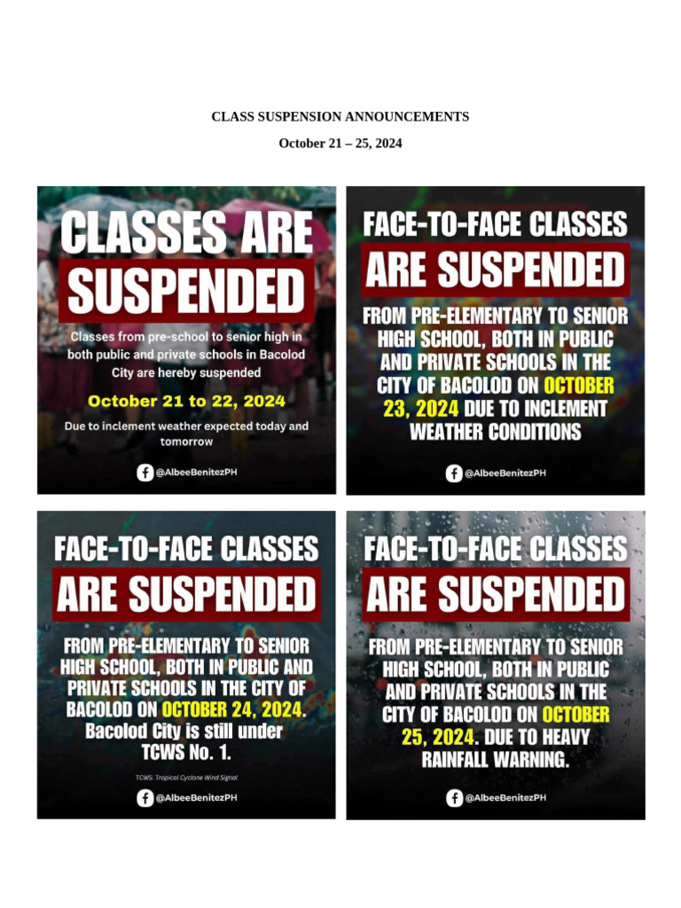 Class Suspension Announcements | PDF