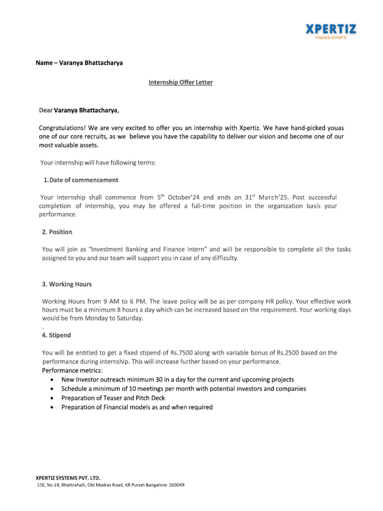 Expertiz_Offer Letter | PDF