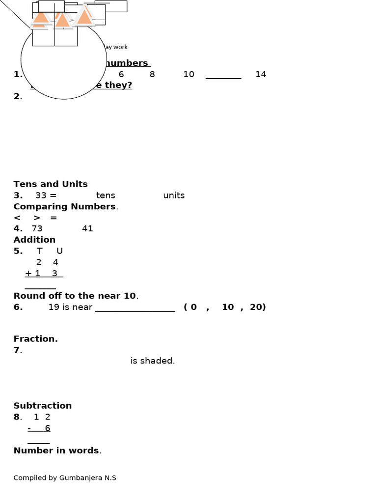 Grade 2 Maths Holiday Work | PDF