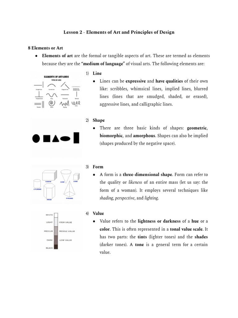 Art Elements and Design Principles Guide | PDF | Vision | The Arts