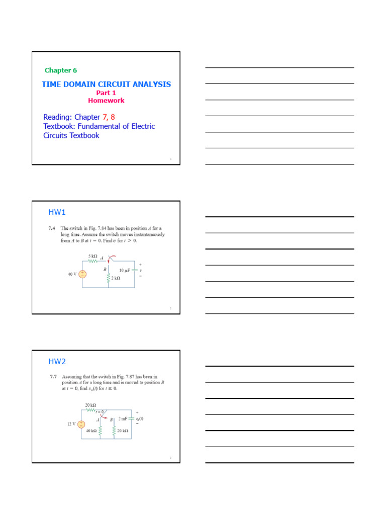 Ch6 - Time Domain Circuit Analysis - p1 - HW | PDF