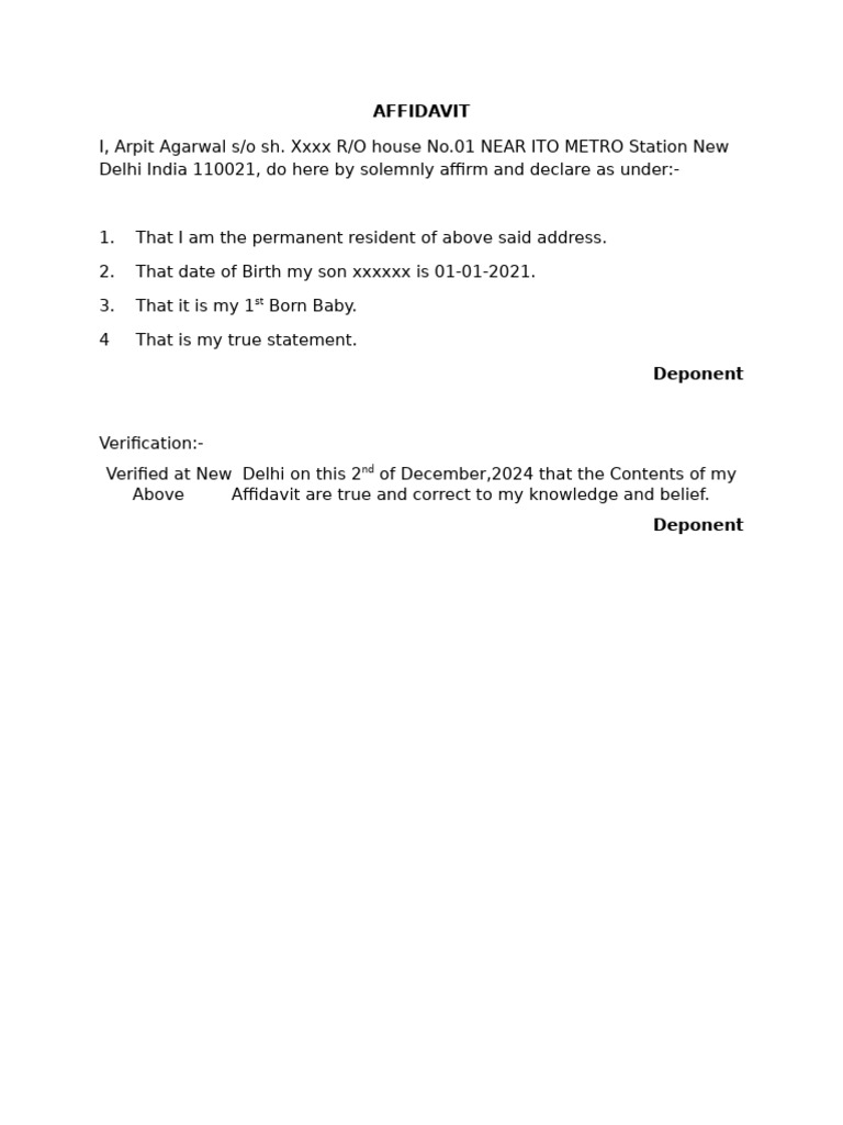 Affidavit For Admission | PDF