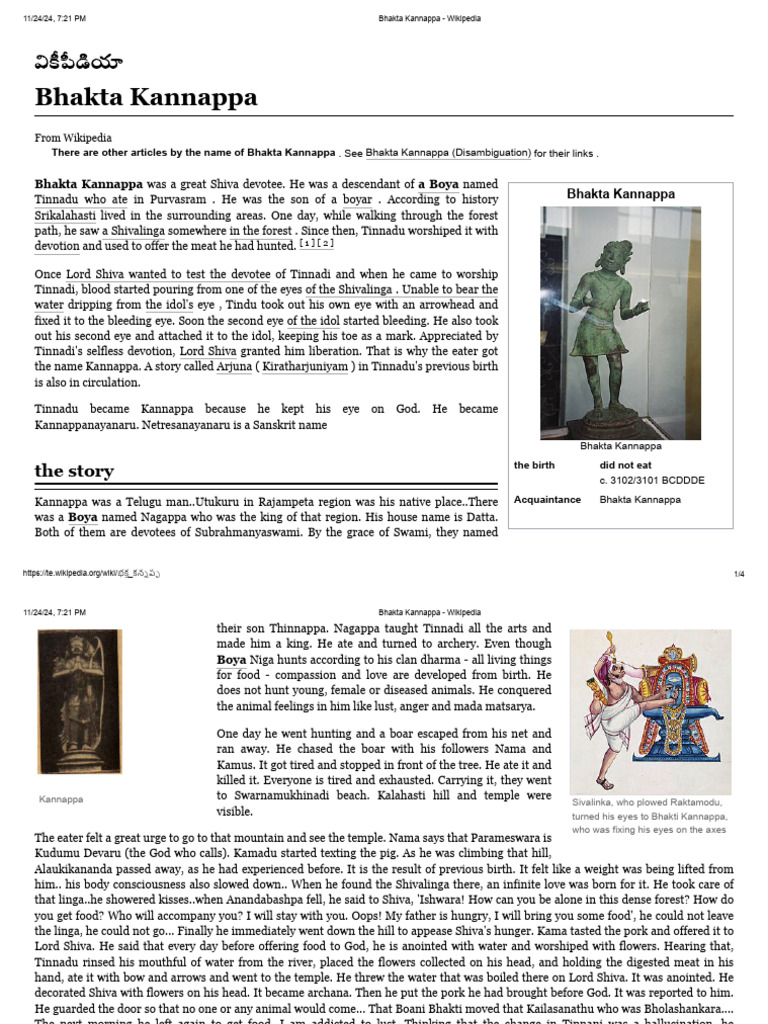 Bhakta Kannappa - Wikipedia | PDF | Shiva