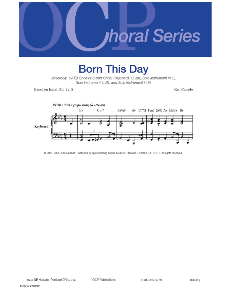 Born This Day SATB Canedo | PDF