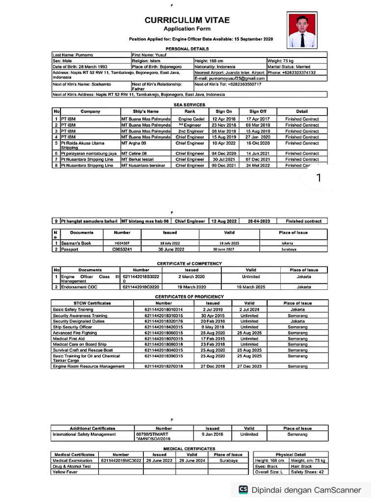 CV Yusup Purnomo | PDF