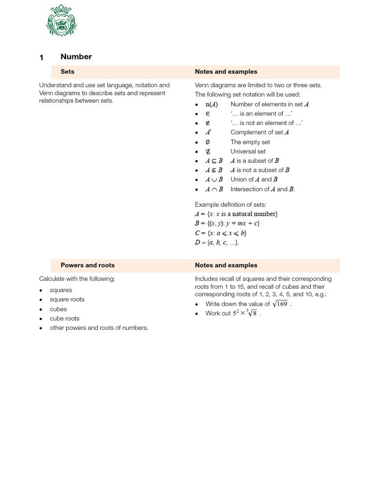 Cambridge O Level Math Syllabus D 2025-2027 | PDF | Elementary ...