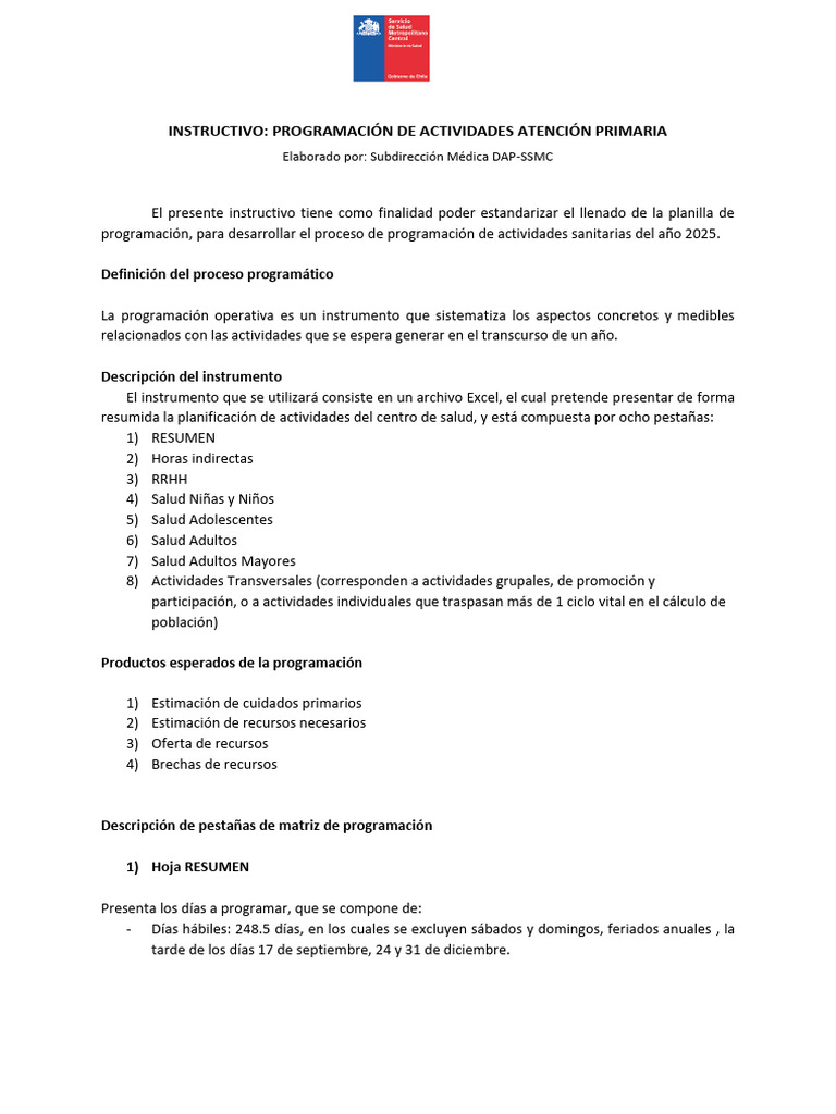 Instructivo Programación 2025 DAP | PDF